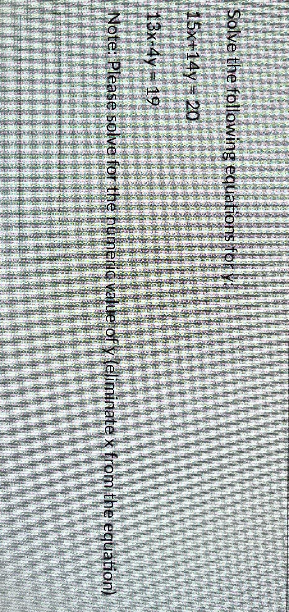 Solved Solve the following equations for y | Chegg.com