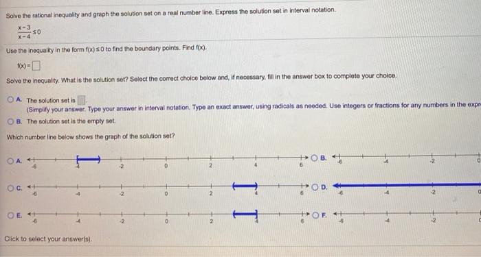 Solved Solve the rational inequality and graph the solution | Chegg.com