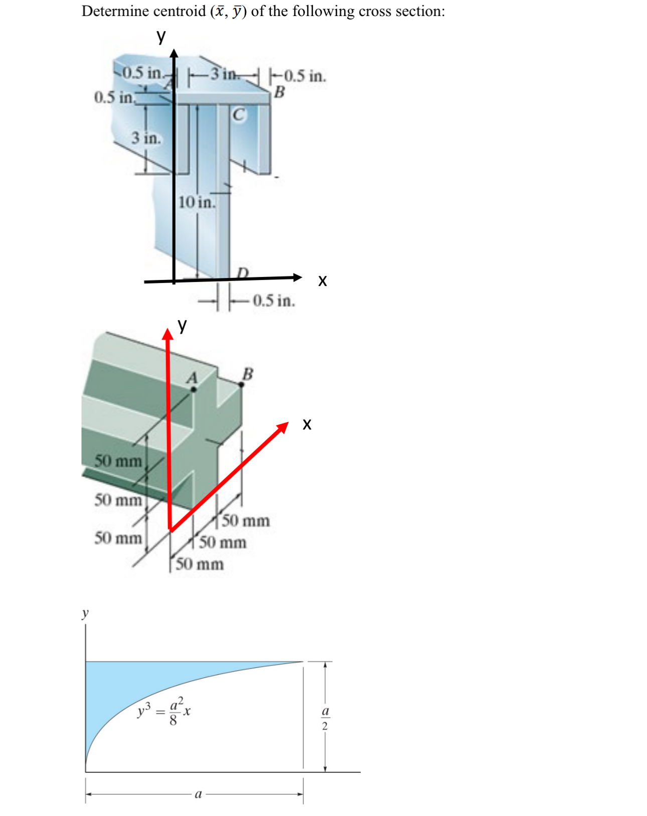 Solved Determine centroid (x‾,bar (y)) ﻿of the following | Chegg.com