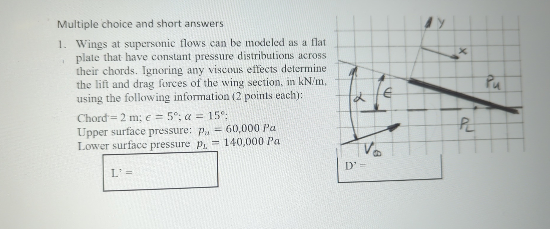 Solved Multiple choice and short answersWings at supersonic | Chegg.com
