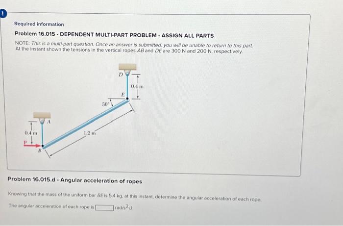 Solved Required information Problem 16.015 - DEPENDENT | Chegg.com
