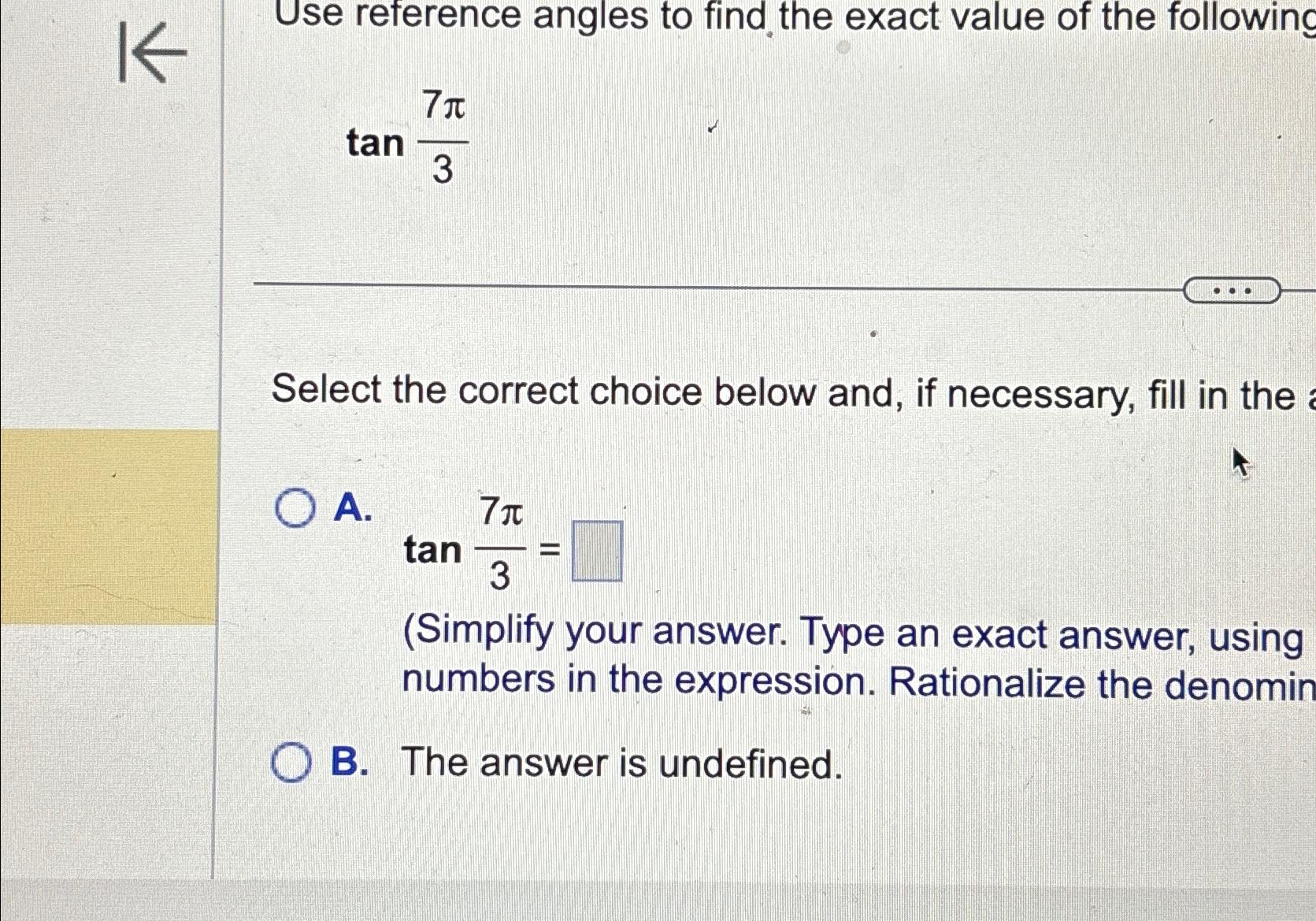 Solved Use reference angles to find the exact value of the | Chegg.com