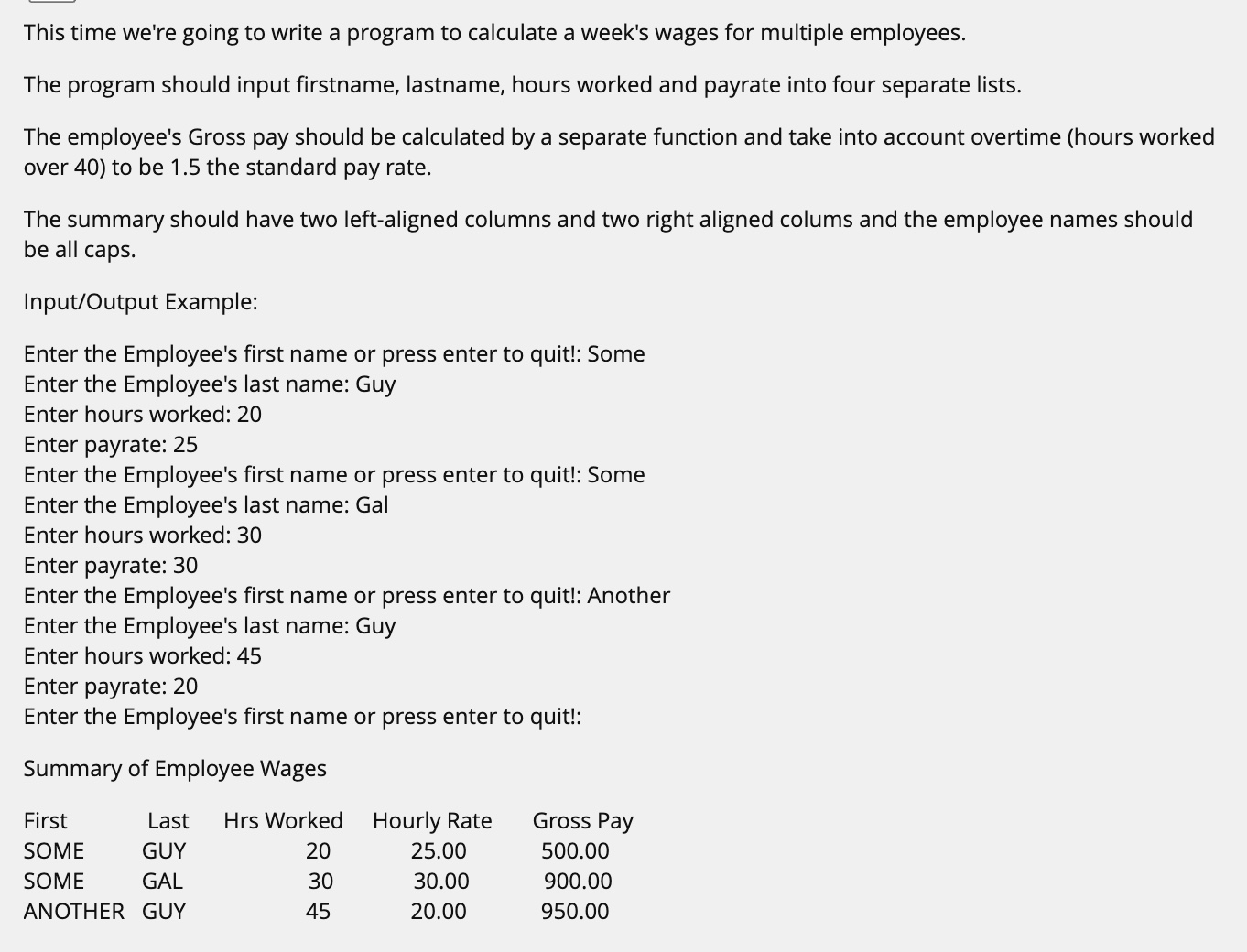 Solved This time we're going to write a program to calculate | Chegg.com