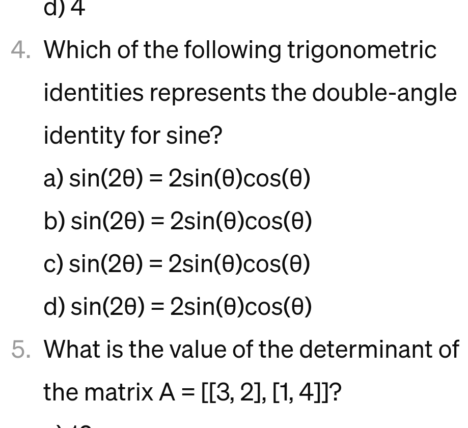 Solved Which of the following trigonometric identities | Chegg.com