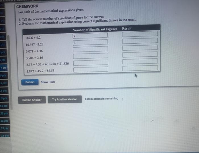 Solved CHEMWORK For each of the mathematical expressions | Chegg.com