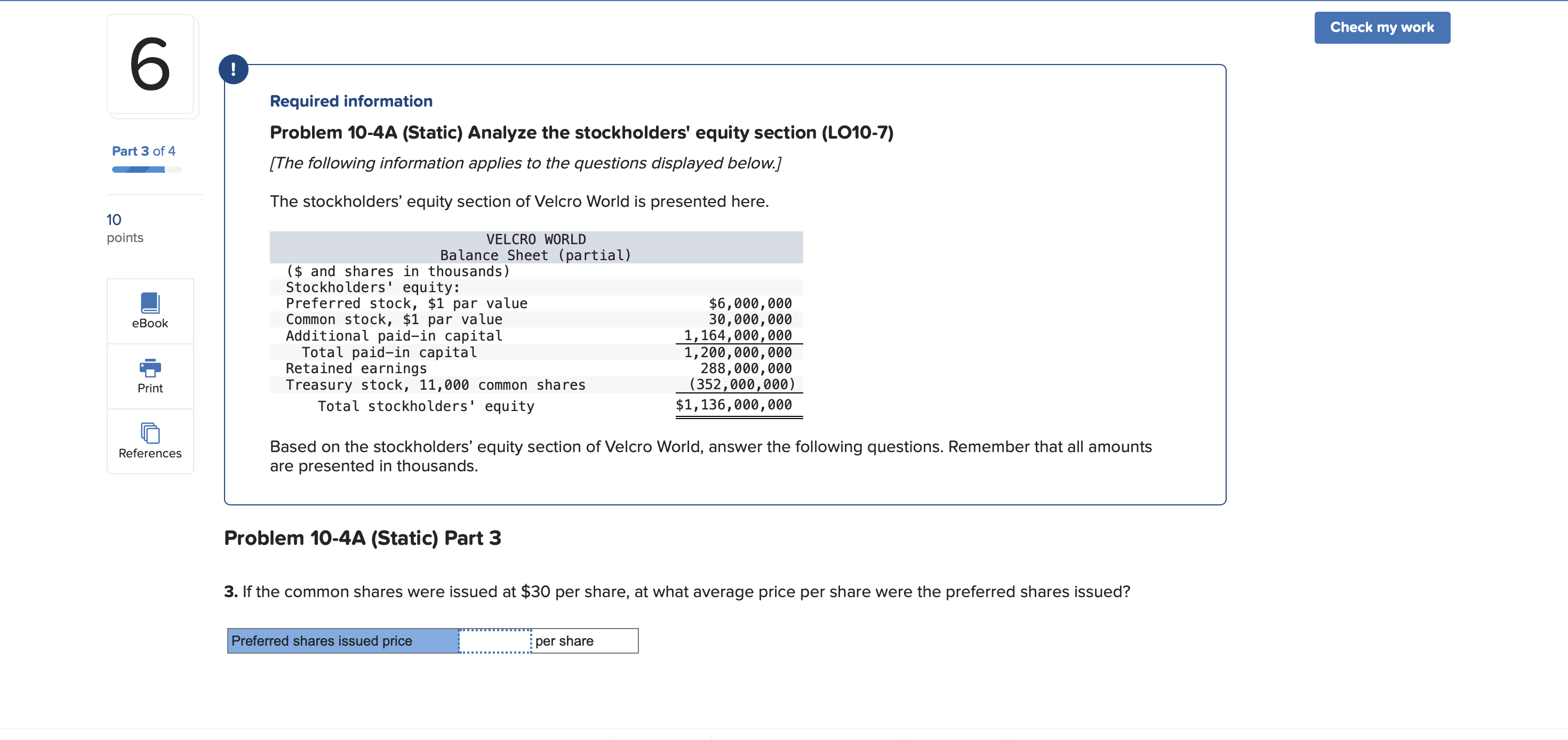 Solved Problem 10-4A (Static) ﻿Part 3If the common shares | Chegg.com