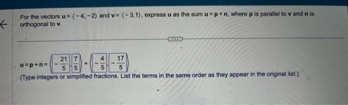 Solved Find proj vu and scalvu by inspection without u sing | Chegg.com