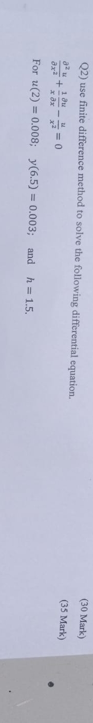 Solved Q2) ﻿use finite difference method to solve the | Chegg.com