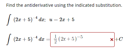 Solved Find the antiderivative using the indicated | Chegg.com