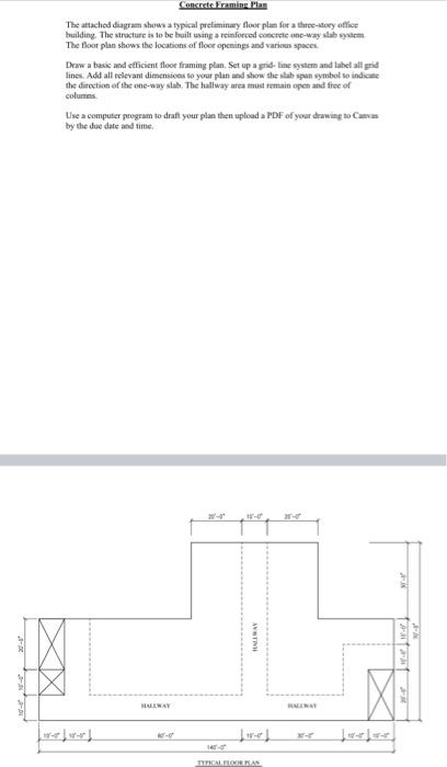 Concrete Framing Plan The attached diagram shows a | Chegg.com