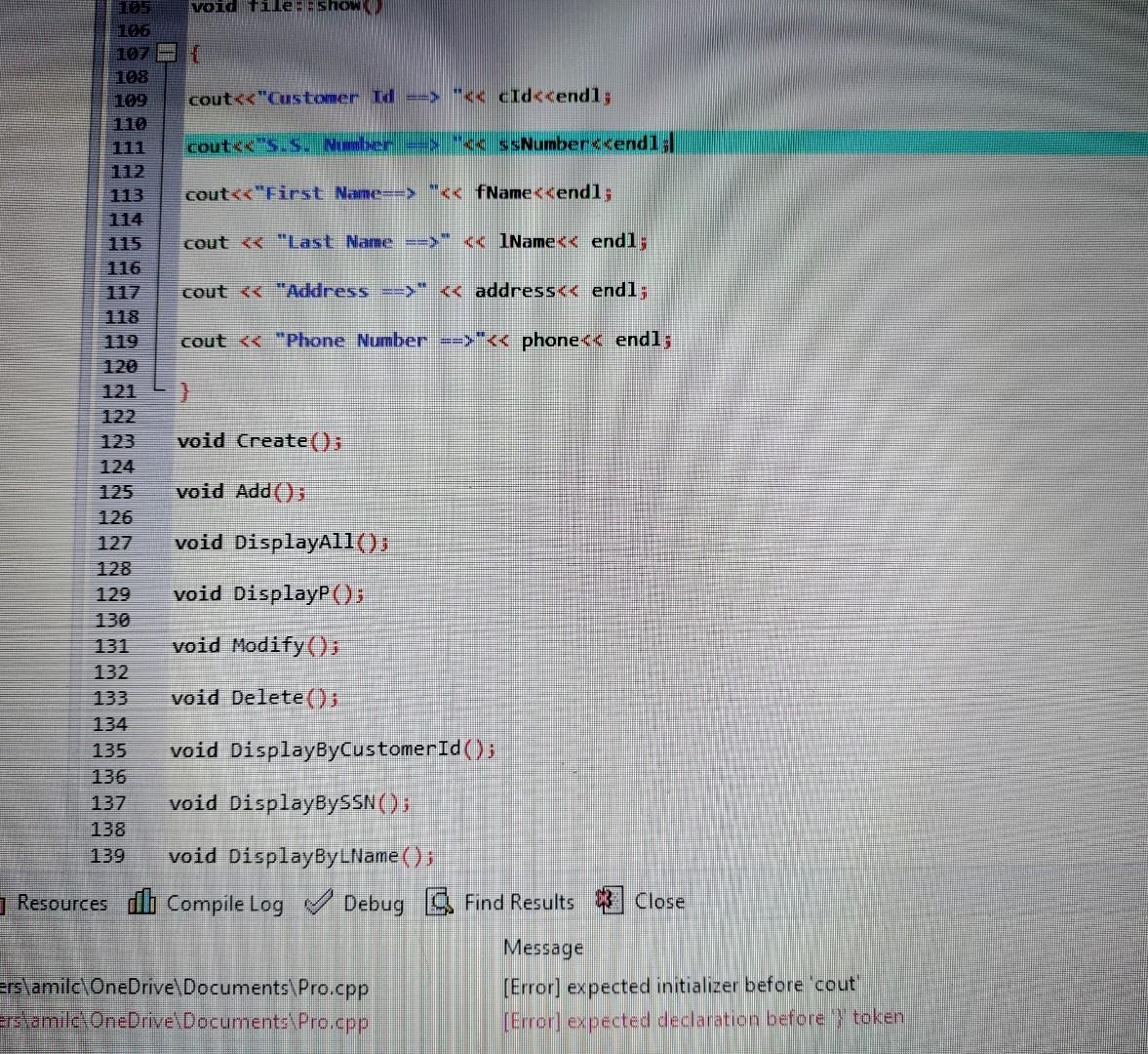 Project Classes Debug Laby CIST2361.cpp AreaRect.txt | Chegg.com