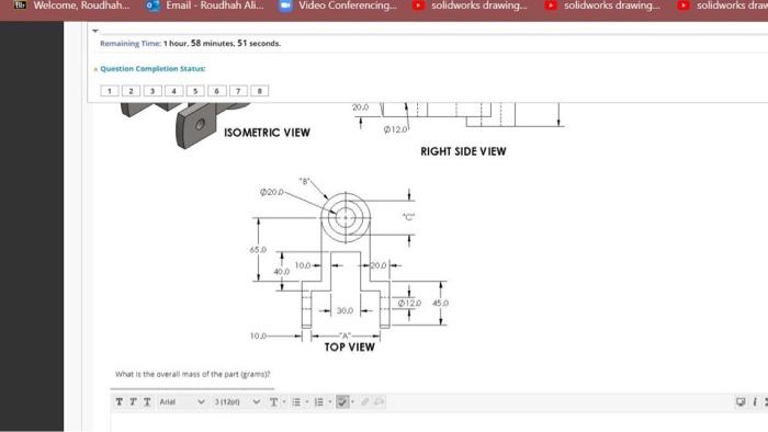 Solved QUESTION 3 Build the below part in SolidWorks. (Save | Chegg.com