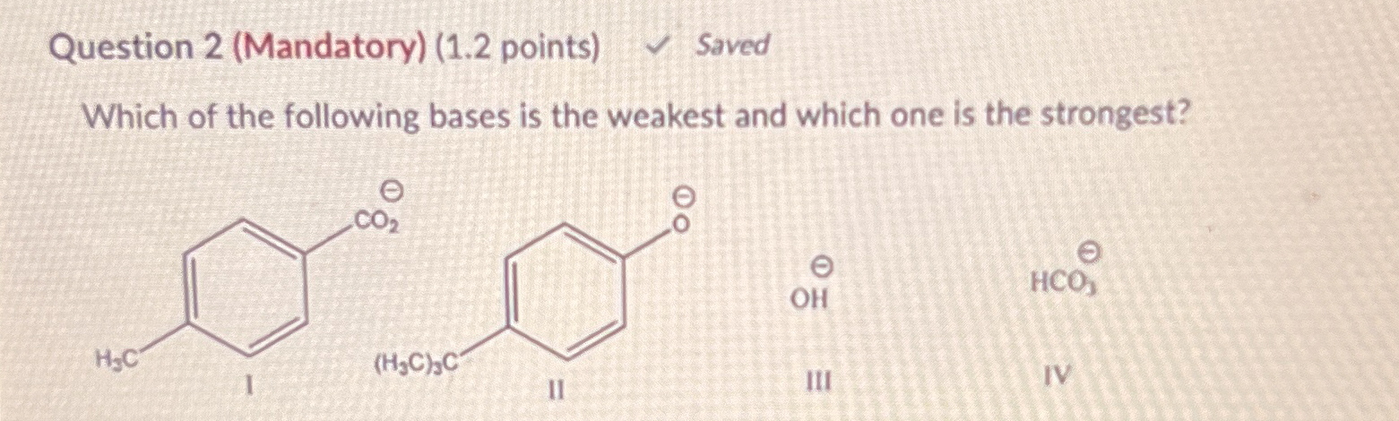 Solved Question 2 (Mandatory) (1.2 ﻿points) ﻿SavedWhich of | Chegg.com
