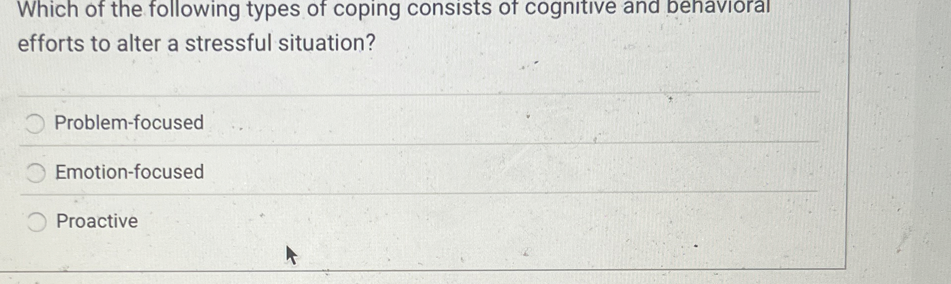 Solved Which of the following types of coping consists of | Chegg.com