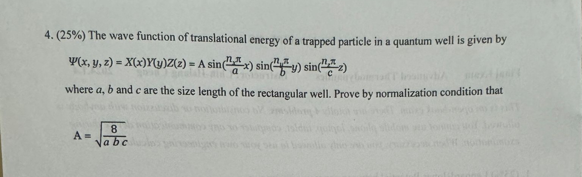 The wave function of translational energy of a | Chegg.com