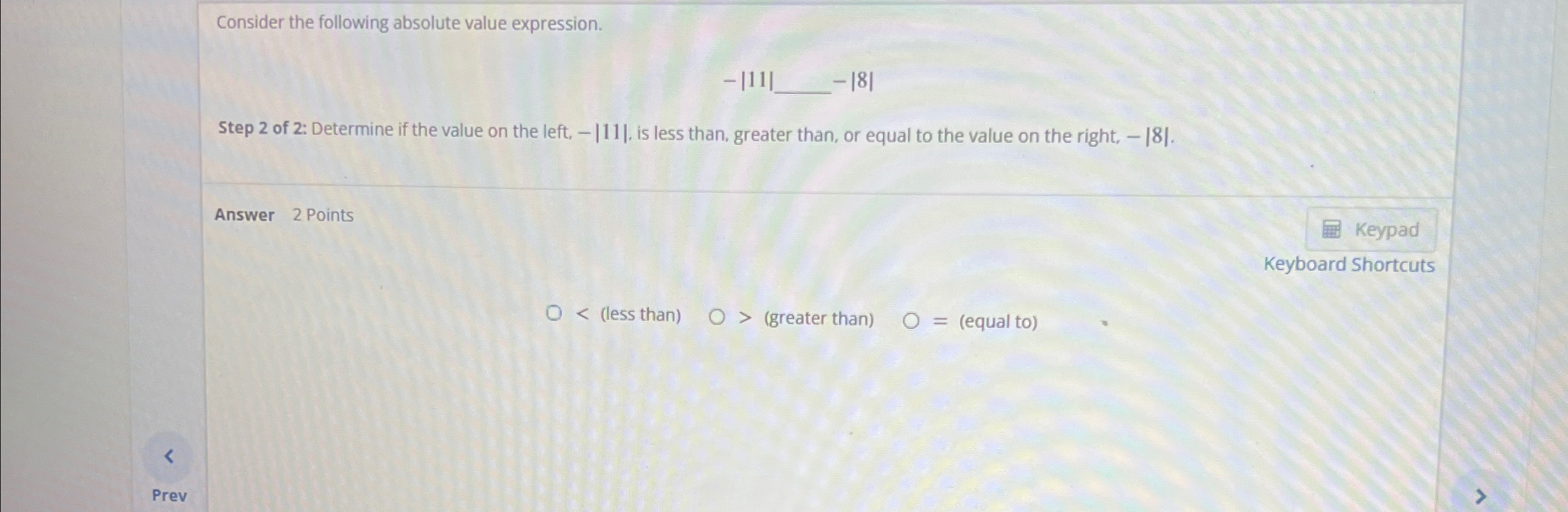 Solved Consider the following absolute value | Chegg.com Solved Consider the following absolute value | Chegg.com