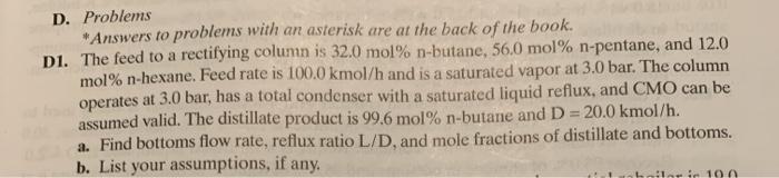 Solved D. Problems *Answers to problems with an asterisk are | Chegg.com