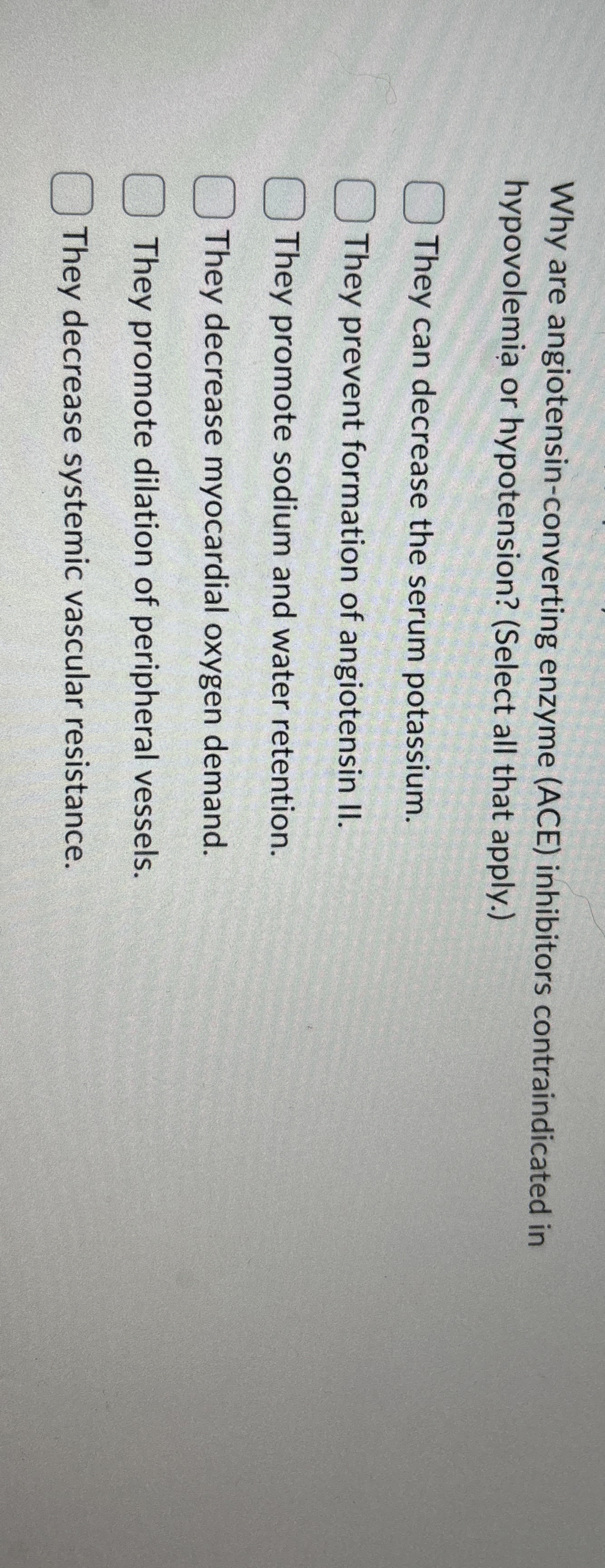 Solved Why are angiotensin-converting enzyme (ACE) | Chegg.com