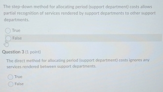 Solved The step-down method for allocating period (support | Chegg.com