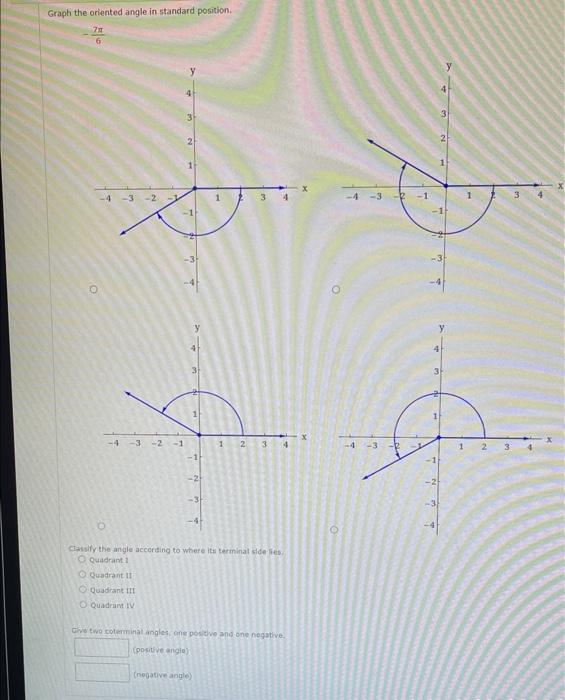 Solved Sketch the angle in standard position. 9 5 у o у | Chegg.com