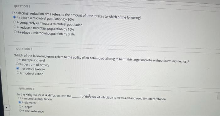 Solved QUESTIONS The decimal reduction time refers to the | Chegg.com