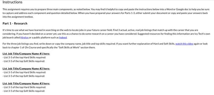 Solved This assignment requires you to prepare three main | Chegg.com