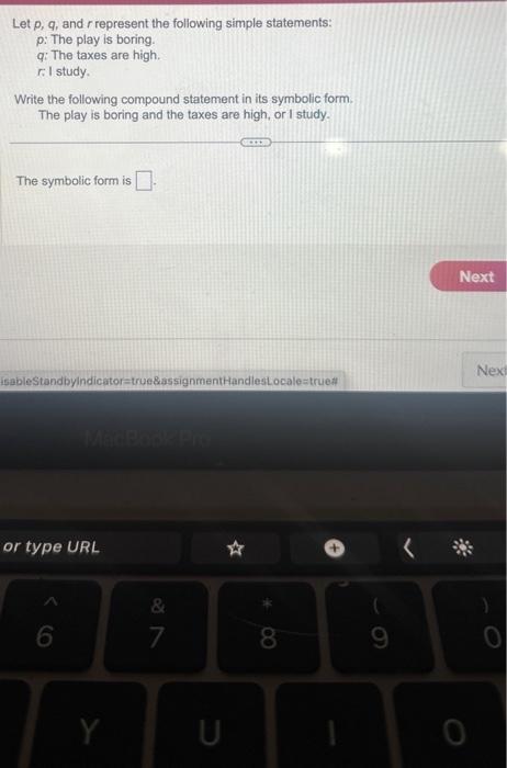Solved Let p, q, and r represent the following simple | Chegg.com