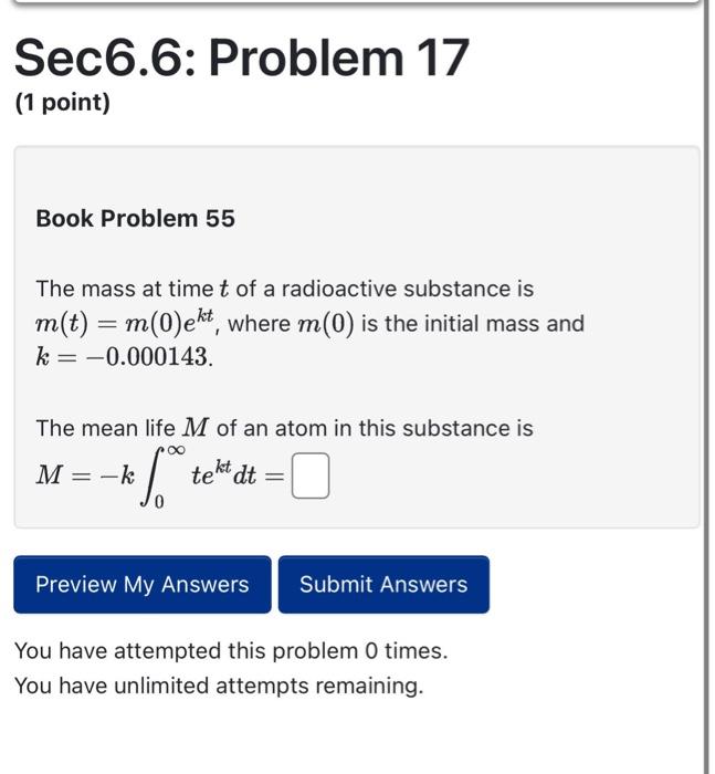 Solved Sec6.6: Problem 1 (1 point) Book Problem 3 A) The | Chegg.com