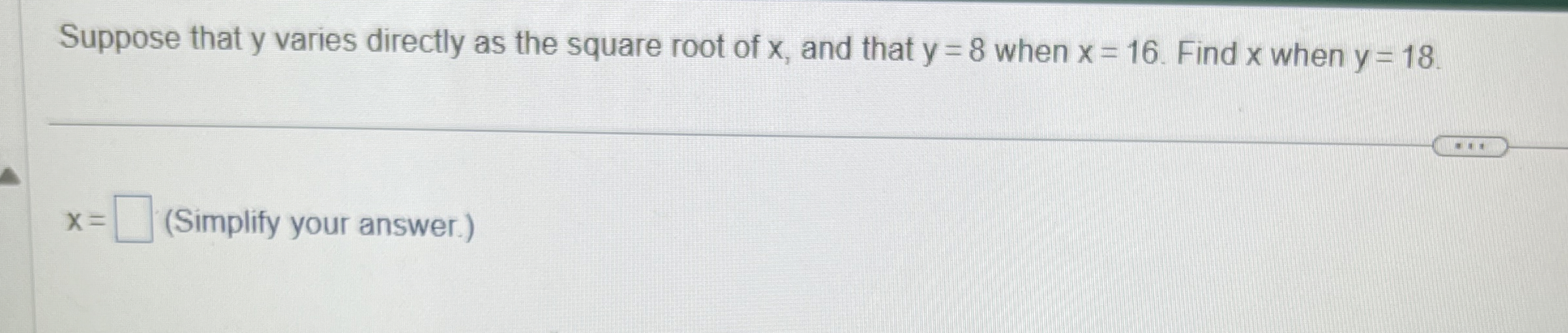 Solved Suppose that y ﻿varies directly as the square root of | Chegg.com