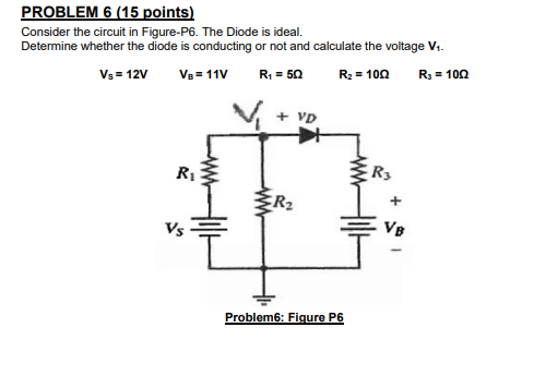 Solved PROBLEM 6 ( 15 ﻿points)Consider the circuit in | Chegg.com