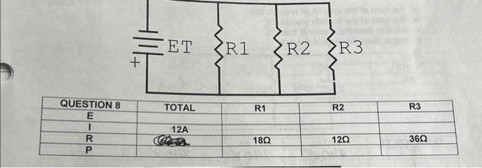 Solved paralell circuitsolve for missing values | Chegg.com