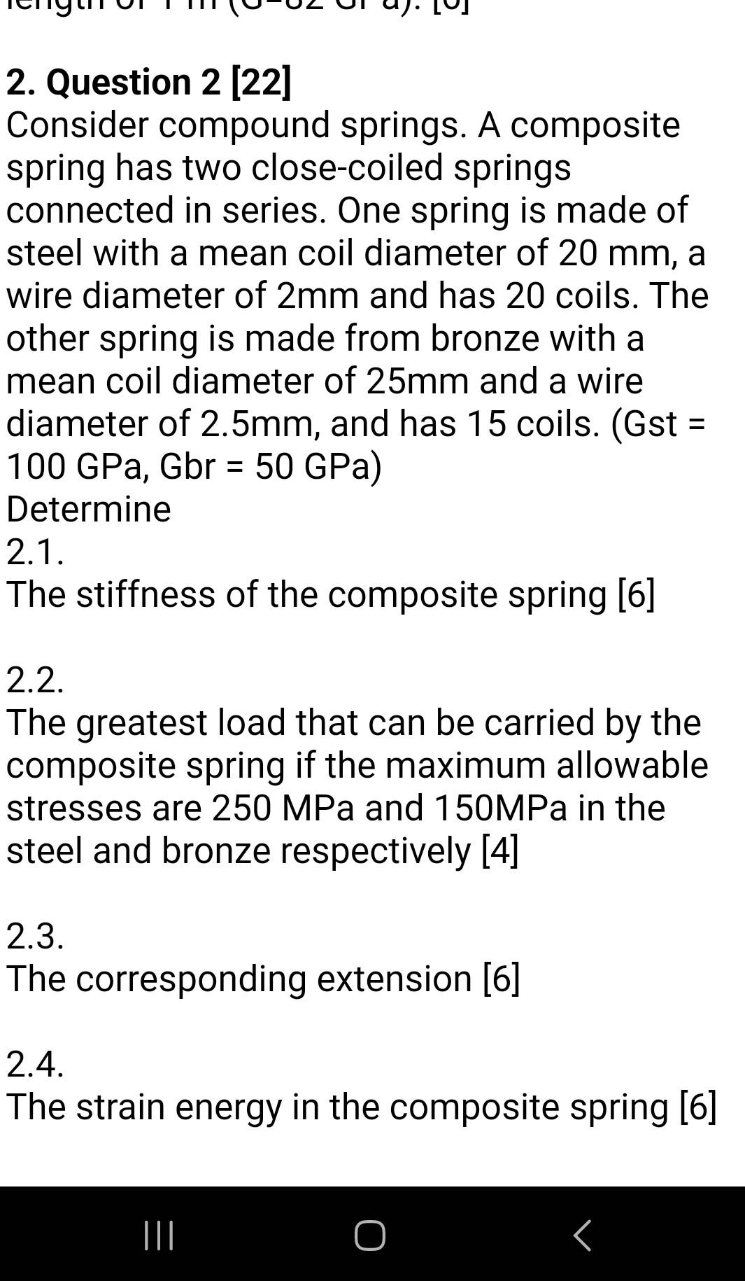 Solved 2. Question 2 [22] Consider compound springs. A | Chegg.com