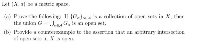 Solved Let (X,d) be a metric space. (a) Prove the following: | Chegg.com