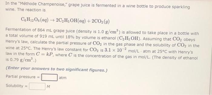 Solved Solve to find Partial Pressure & Solubility Last 2 | Chegg.com