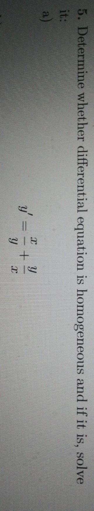 Solved 5 Determine Whether Differential Equation Is