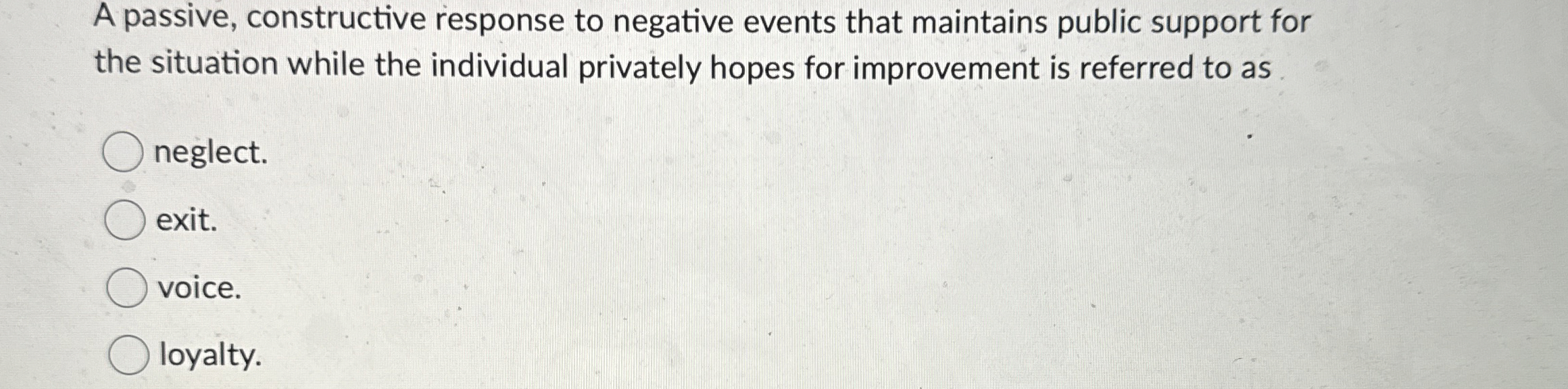 Solved A passive, constructive response to negative events | Chegg.com Solved A passive, constructive response to negative events | Chegg.com