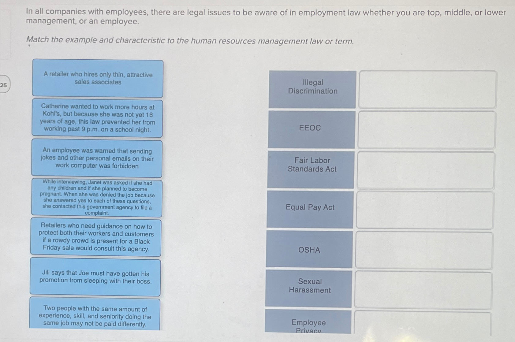 Solved In all companies with employees, there are legal | Chegg.com