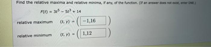 Solved Find the relative maxima and relative minima, if any, | Chegg.com