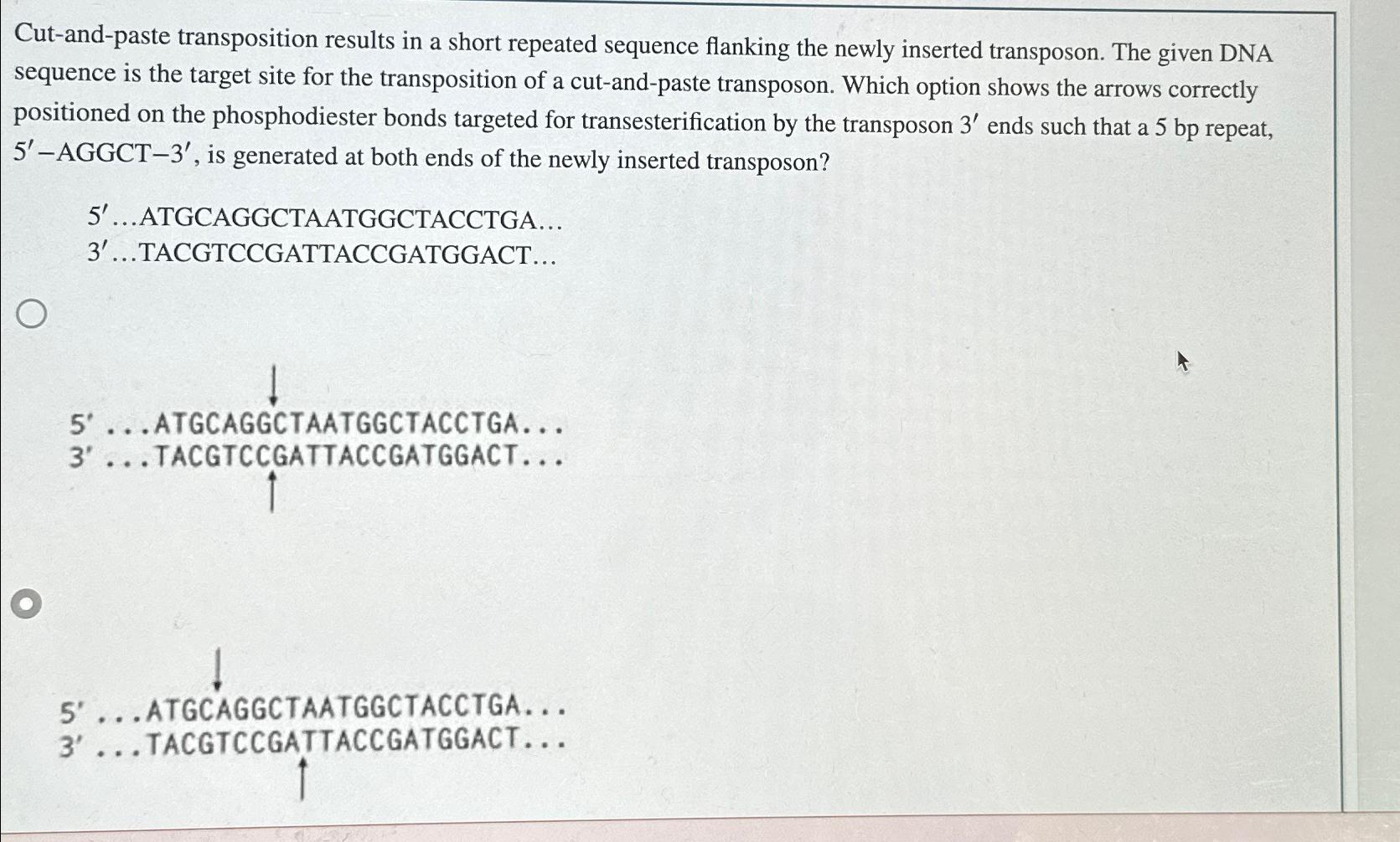 Solved Cut-and-paste transposition results in a short | Chegg.com