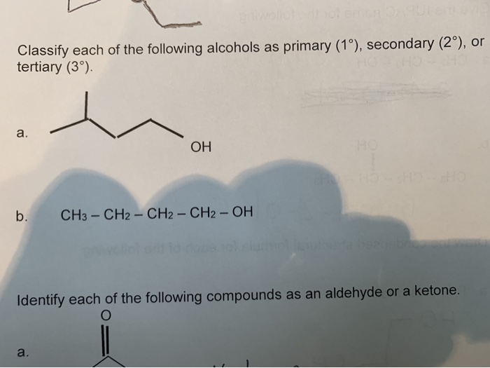 Solved Classify each of the following alcohols as primary | Chegg.com