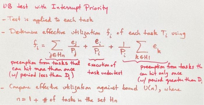Solved extended schedulability model refers to UB testi | Chegg.com