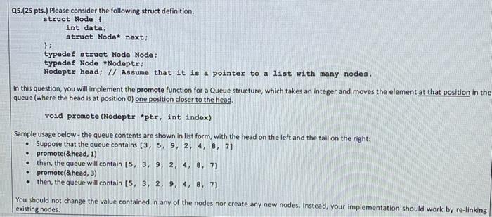 Solved 25 25 Pts Please Consider The Following Struct