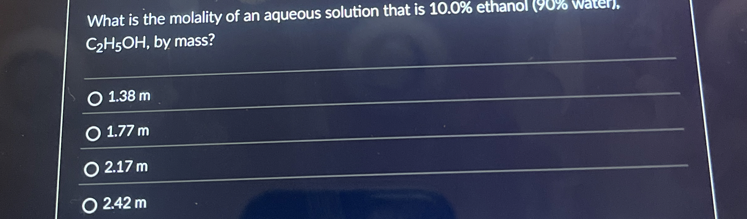 Solved What is the molality of an aqueous solution that is | Chegg.com