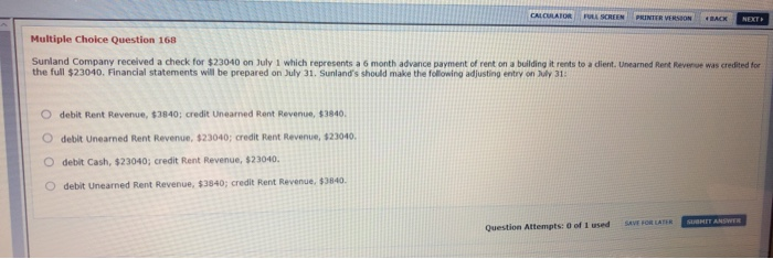 Solved CALCULATOR FULL SCREEN PRINTER VERSION BACK NEXT | Chegg.com