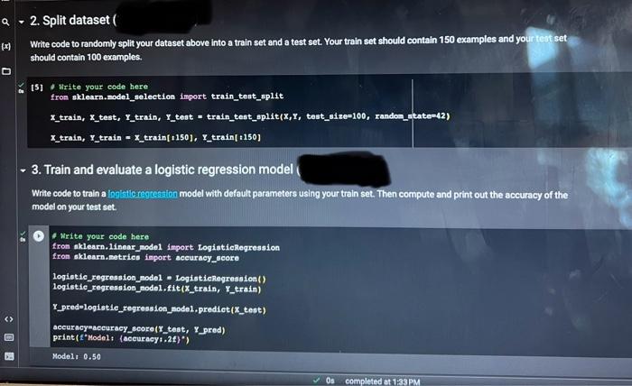 Solved in pyhton please. i have provided a trained logistic | Chegg.com