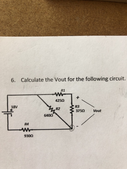 Solved 6. Calculate the Vout for the following circuit. R1 + | Chegg.com