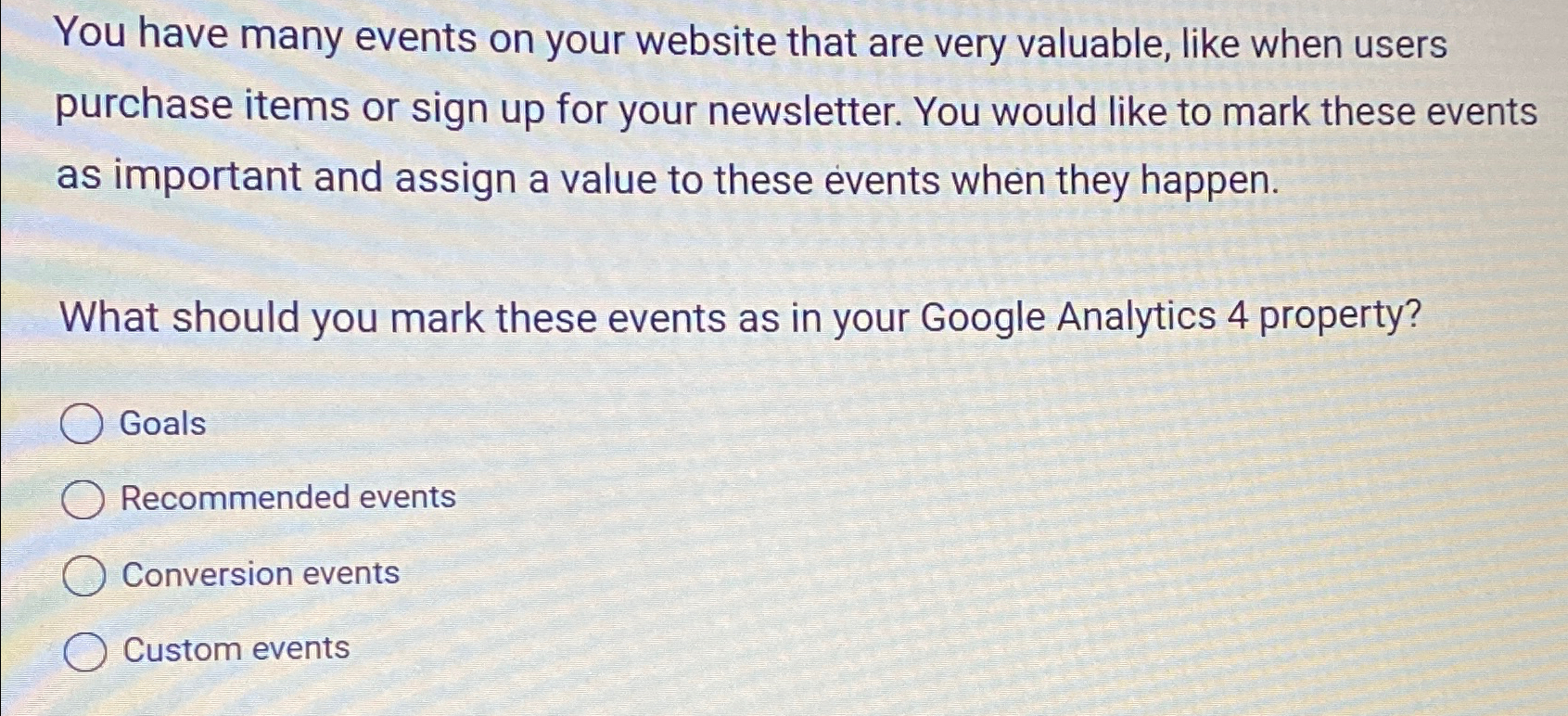 Solved You have many events on your website that are very | Chegg.com
