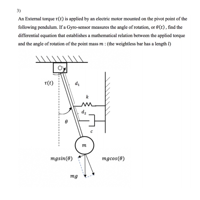 Solved An External torque t(t) is applied by an electric | Chegg.com