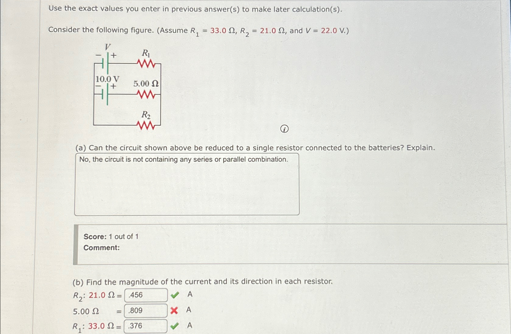 Solved Use the exact values you enter in previous answer(s) | Chegg.com