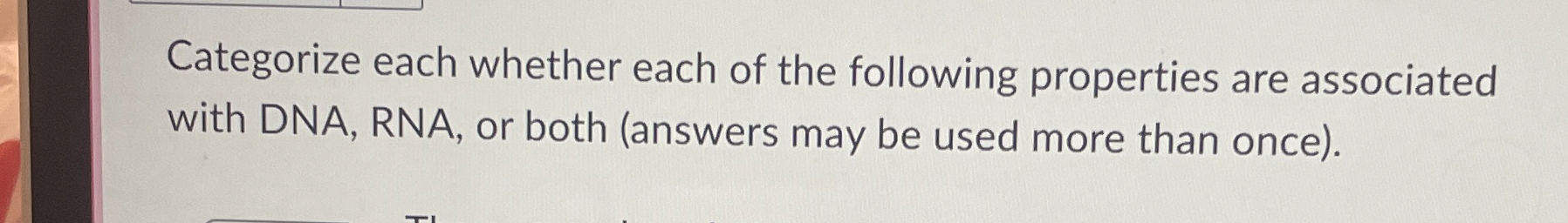 Solved Categorize each whether each of the following | Chegg.com